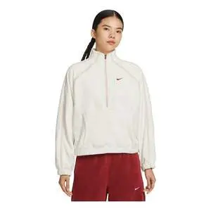 Nike Oversized Therma-fit 1/2-zip Fleece Top - Sail