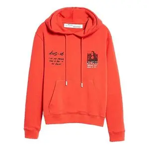 Off-White Mona Lisa Printing Hoodie - Red