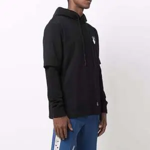 Off-White Black Double Layer Sleeve Hoodie