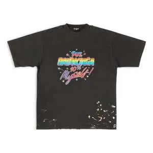 Balenciaga Large Fit Graphic T-shirt - Black