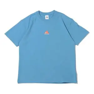 Nike As M Nrg Ss Solid Color Chest Pattern Printing Round Neck Short Sleeve Blue