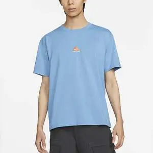 Nike As M Nrg Ss Solid Color Chest Pattern Printing Round Neck Short Sleeve Blue