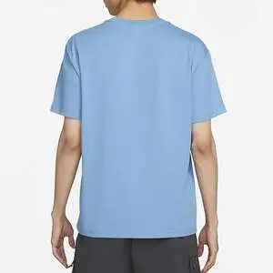 Nike As M Nrg Ss Solid Color Chest Pattern Printing Round Neck Short Sleeve Blue
