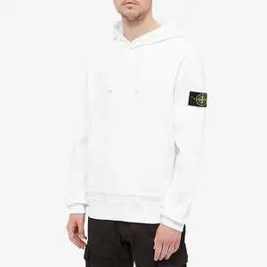 Stone Island Garment Dyed Popover Hoodie - White