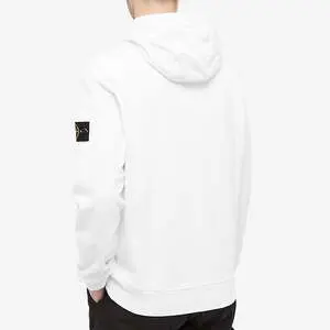 Stone Island Garment Dyed Popover Hoodie - White