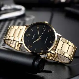 Casio Classic Analog Watch With Gold Stainless Steel Strap
