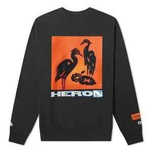 Heron Preston Heron Tape Crew Sweatshirt - Black/orange