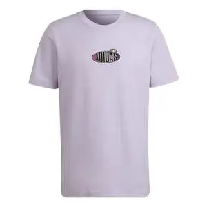 Adidas Originals Minimalistic Alphabet Logo Printing Round Neck Short Sleeve White T-shirt - Default Color
