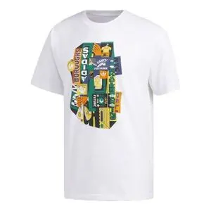 Adidas Originals Pattern Logo Printing Short Sleeve - White