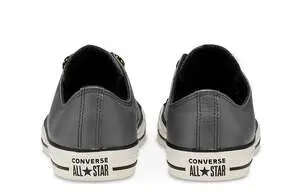 CONVERSE Chuck Taylor All Star Tumbled Leather Low Top Sneakers - Gray/white