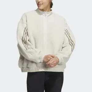 Adidas Fleece Zip Jacket With Sporty Stripes