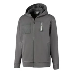 PUMA Nu-tility Logo Zip-up Hooded Jacket - Grey