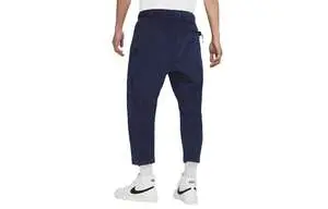 Nike Solid Color Corduroy Cone Cropped Casual Pants/trousers Blue