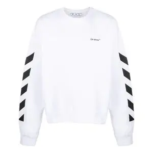Off-White Diagonal Stripe Long Sleeve Sweatshirt - White