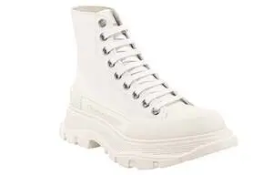 Alexander McQueen Tread Slick Canvas High Top Boots - White/white