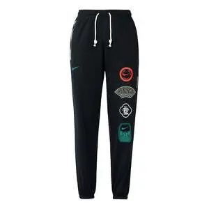 Nike Pattern Printing Lacing Casual Bundle Feet Sports Pants/trousers/joggers Black - Default Color