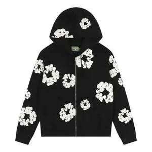 DENIM TEARS Cotton Wreath Zip Hoodie - Black