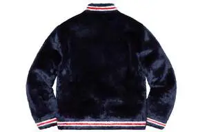Supreme Faux Fur Varsity Jacket - Dark Blue