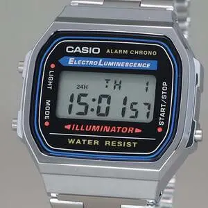 Casio Retro Digital Watch With Stainless Steel Band