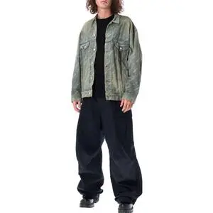 Balenciaga Oversized Fit Denim Jacket With All-over Logo Print - Light Indigo