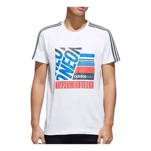 Adidas Neo M Brlv Alphabet Printing Short Sleeve - White