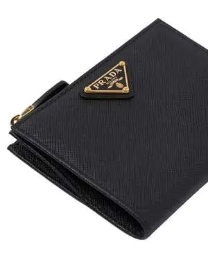 Prada Fw25 Small Saffiano Leather Wallet - Black
