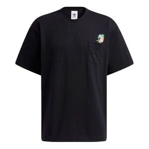 Adidas Originals Tee Ss Printed Sport Crew Neck Short Sleeve - Black
