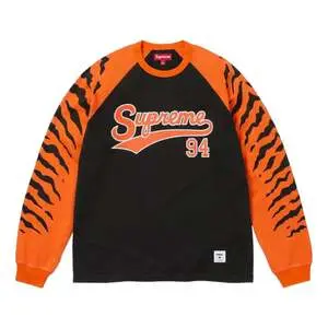 Supreme Tiger Print Raglan Long Sleeve T-shirt - Black
