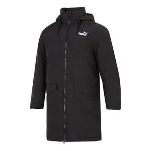 PUMA Padded Down Jacket With Logo - Black