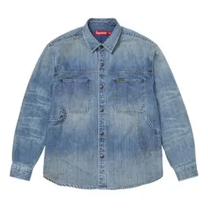 Supreme Ss26 Worn Snap Painter Shirt - Denim