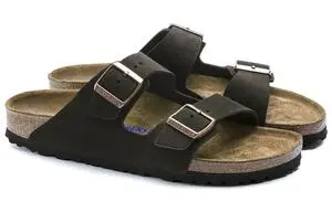 BIRKENSTOCK Arizona Soft Footbed Suede Leather Sandals - Mocha