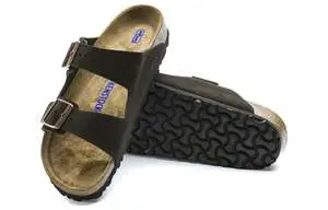 BIRKENSTOCK Arizona Soft Footbed Suede Leather Sandals - Mocha