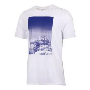 Nike Dri-fit Landscape Pattern Printing Round Neck Short Sleeve White T-shirt - Default Color