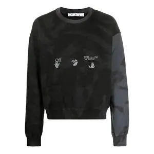 Off-White Camouflage Print Logo Crewneck Sweatshirt