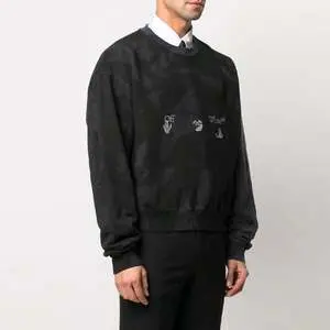 Off-White Camouflage Print Logo Crewneck Sweatshirt