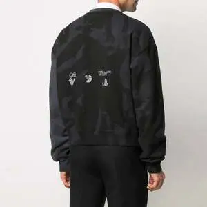 Off-White Camouflage Print Logo Crewneck Sweatshirt