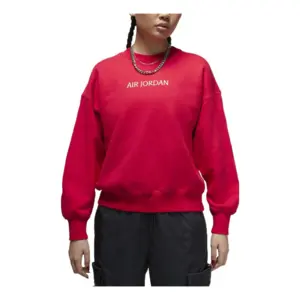JORDAN Air Crew Neck Long Sleeve Sweatshirt - Red