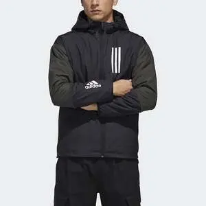 Adidas Hooded Windproof Jacket With Three-stripes Detail