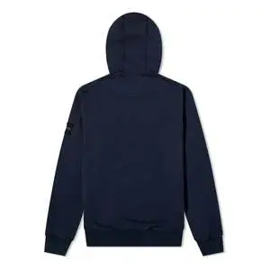 Stone Island Garment Dyed Zip Through Hoodie - Navy