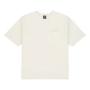 NEW BALANCE New Balance Logo Embroidered Pocket Knit Round Neck Short Sleeve Couple Style White Tan
