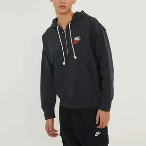 Nike Embroidered Logo Half Zip Hooded Knit Pullover