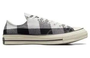 CONVERSE Beyond Retro X Chuck 70 Low Upcycled Flannel Sneakers - Black/grey/pristine