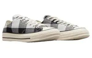 CONVERSE Beyond Retro X Chuck 70 Low Upcycled Flannel Sneakers - Black/grey/pristine