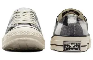 CONVERSE Beyond Retro X Chuck 70 Low Upcycled Flannel Sneakers - Black/grey/pristine