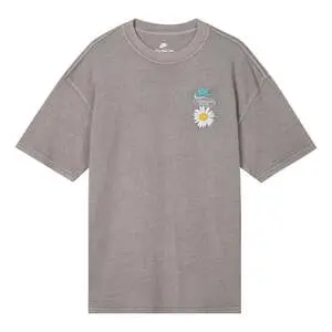 Nike Ss22 Round Neck Daisy Printing Short Sleeve Gray T-shirt - Multi-color