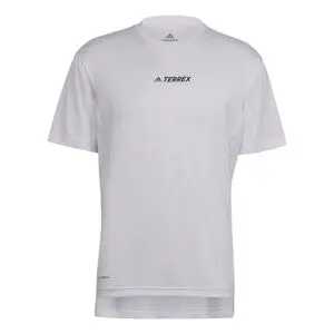 Adidas Solid Color Logo Round Neck Pullover Short Sleeve White T-shirt - Multi-color