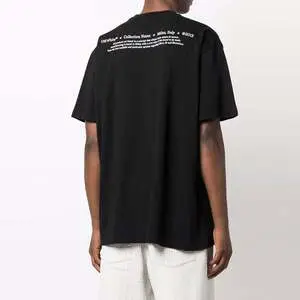 Off-White Fw21 Pattern Alphabet Printing Round Neck Short Sleeve Loose Fit Black - Black/multicolor
