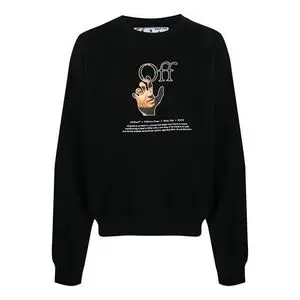 Off-White Black Logo Print Long Sleeve Sweatshirt - Multi-color