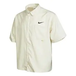 Nike Logo Single Breasted Solid Color Short Sleeve Lime Shirt