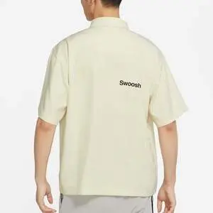 Nike Logo Single Breasted Solid Color Short Sleeve Lime Shirt